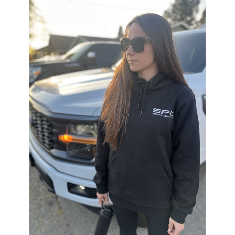 SPD Black Hoodie, Embroidered Front and back SPD Flag print